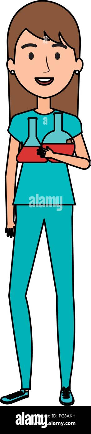 nurse with tube test character Stock Vector Image & Art - Alamy
