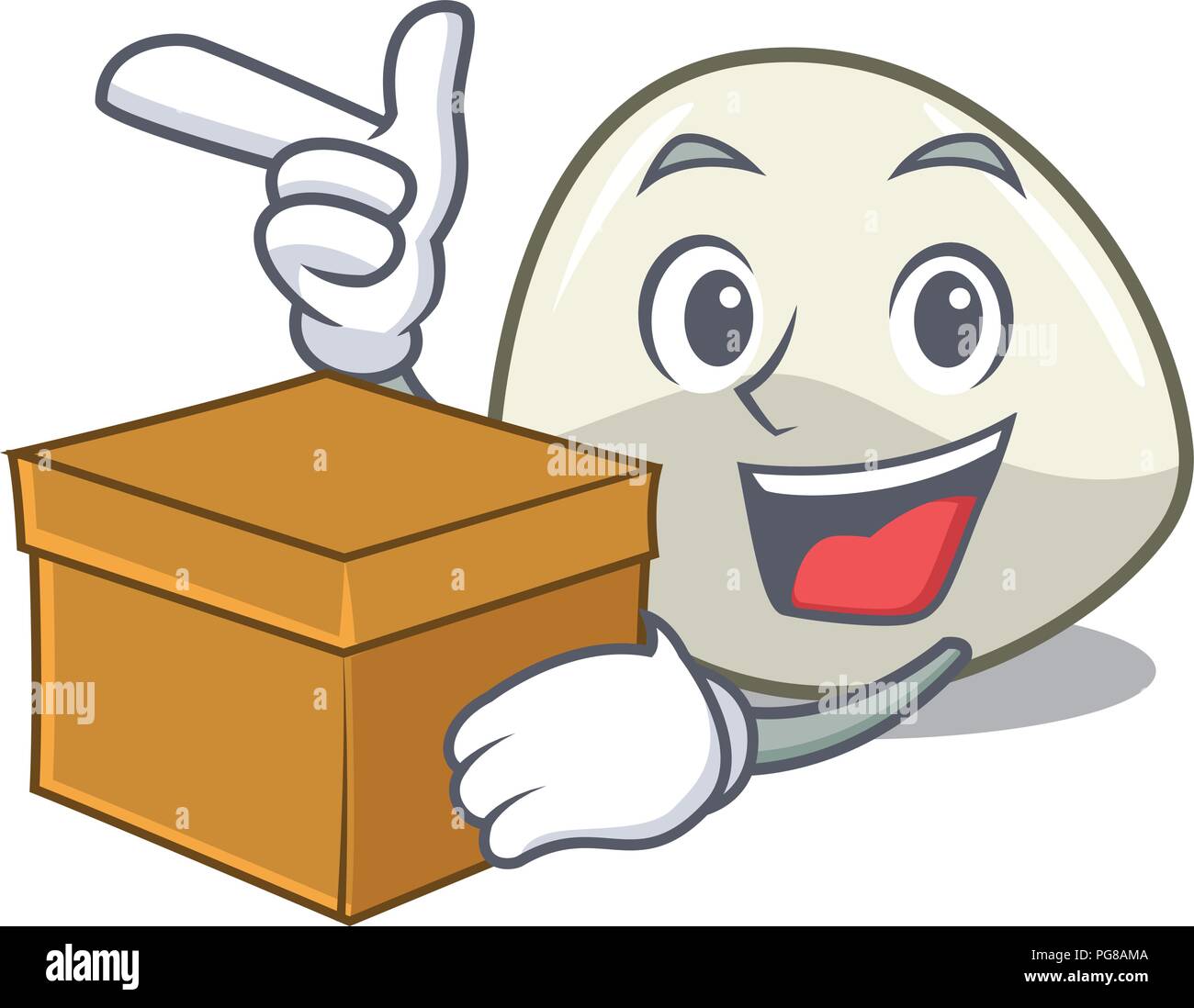 With box character cartoon fresh mozzarella cheese slices Stock Vector ...