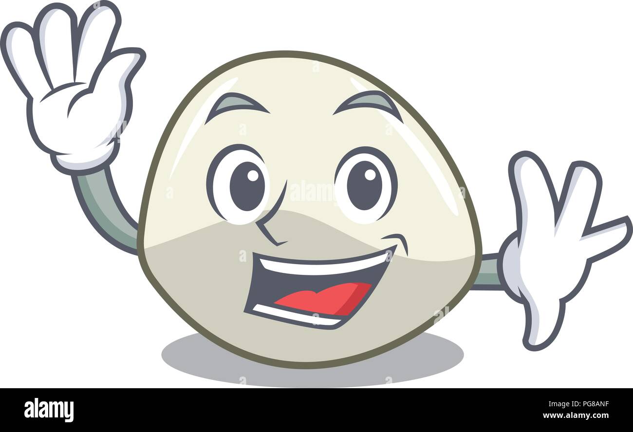 Waving character cartoon fresh mozzarella cheese slices Stock Vector ...