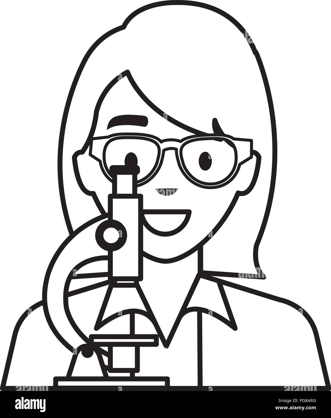 doctor woman with microscope character Stock Vector Image & Art - Alamy