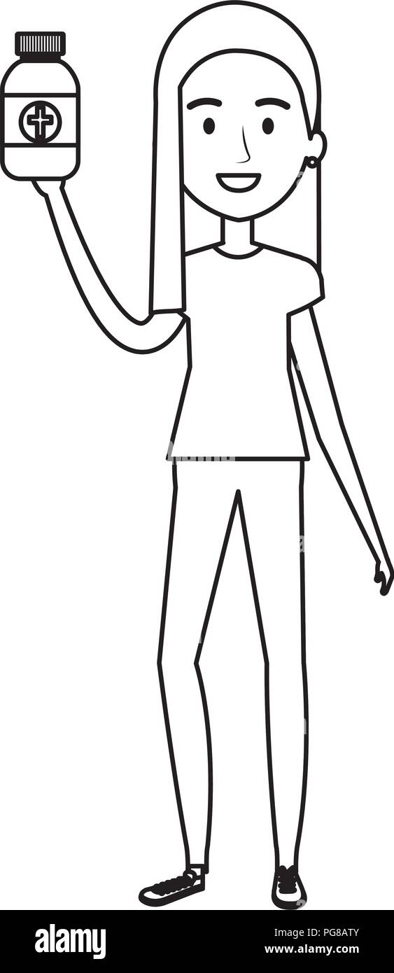 nurse with bottle drugs character Stock Vector Image & Art - Alamy