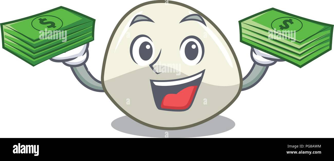 With money traditional italian food mozzarella cheese mascot Stock ...
