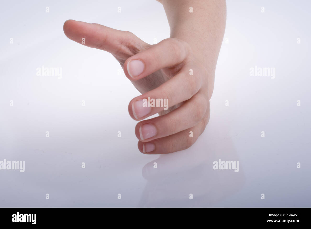 Hand holding on a white background Stock Photo - Alamy