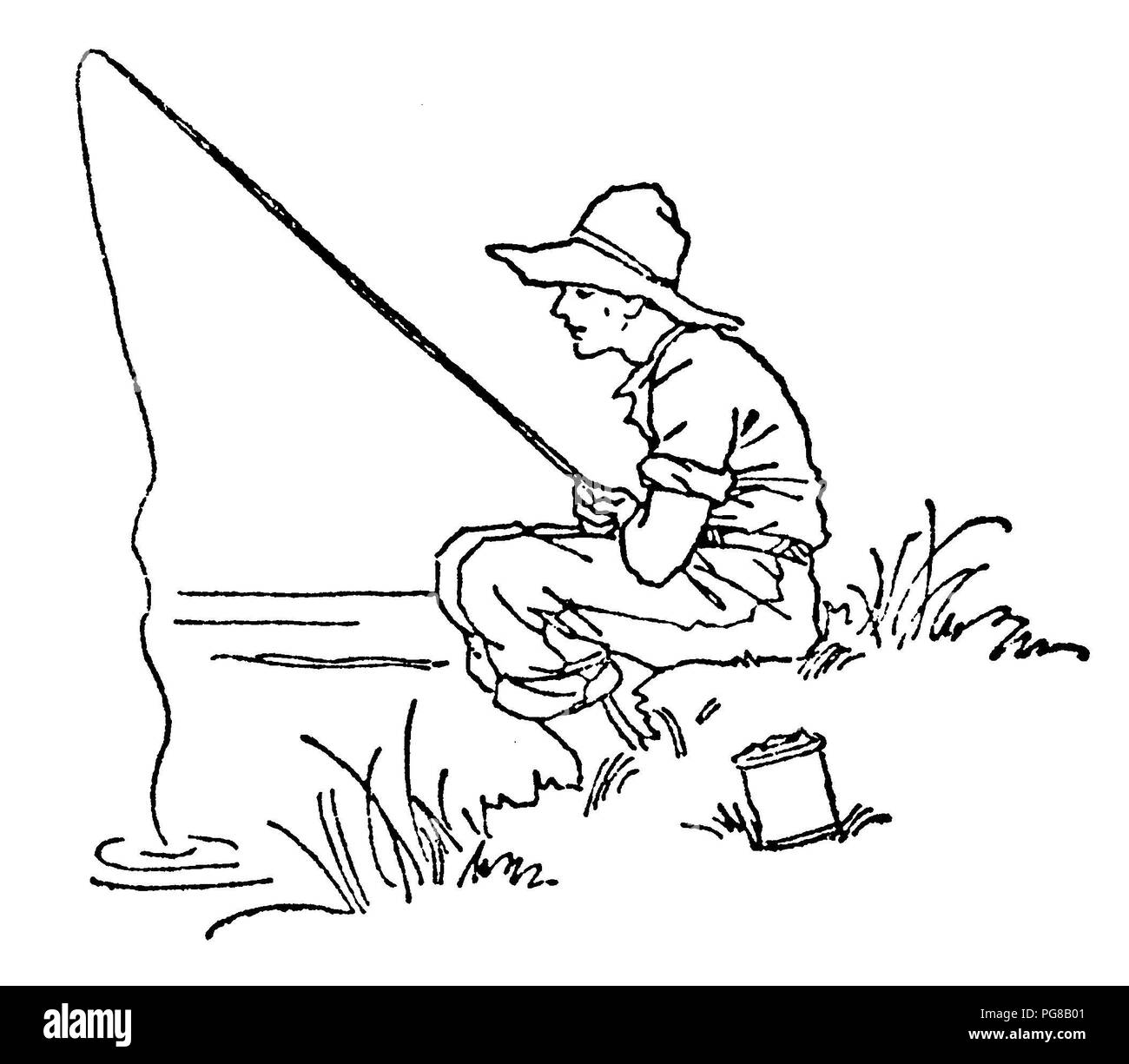 Angler with cap Black and White Stock Photos & Images - Alamy