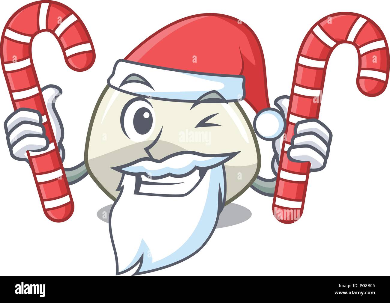 Santa with candy mozzarella cheese isolated on mascot cartoon Stock ...