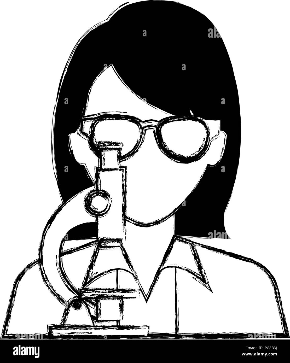 doctor woman with microscope character Stock Vector Image & Art - Alamy