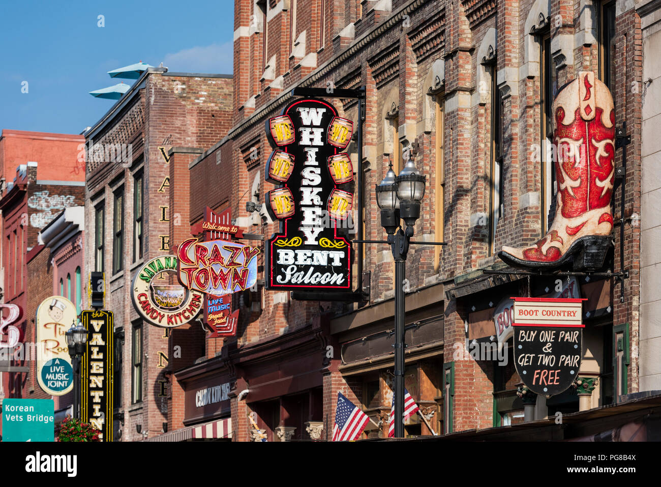 Country Music bars on Broadway, Nashville, Tennessee, USA Stock Photo - Alamy