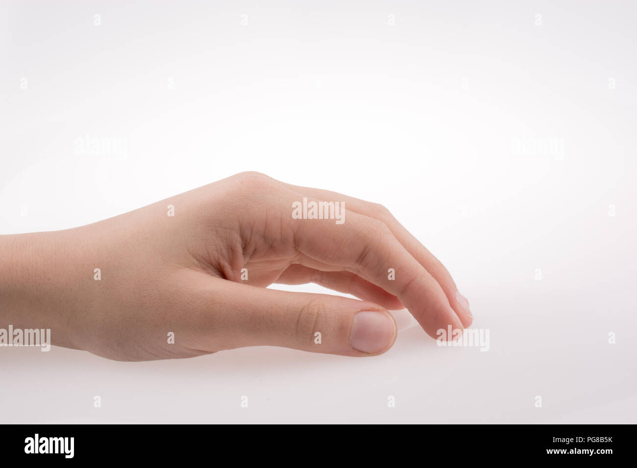 Human hand pointing on a white background Stock Photo - Alamy