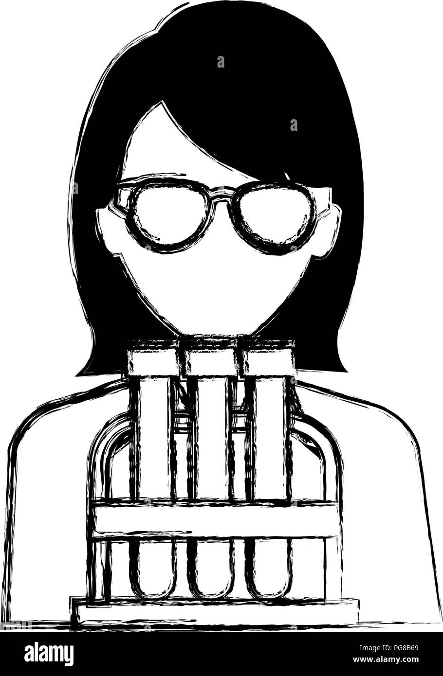 doctor woman with tube test character Stock Vector Image & Art - Alamy