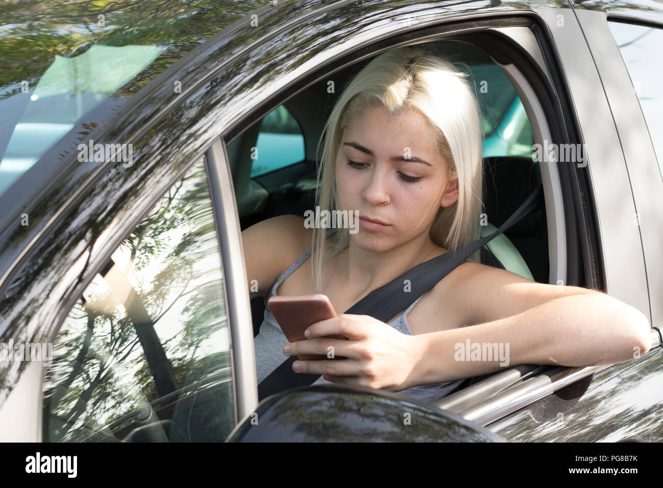 Distracted driver hi-res stock photography and images - Alamy