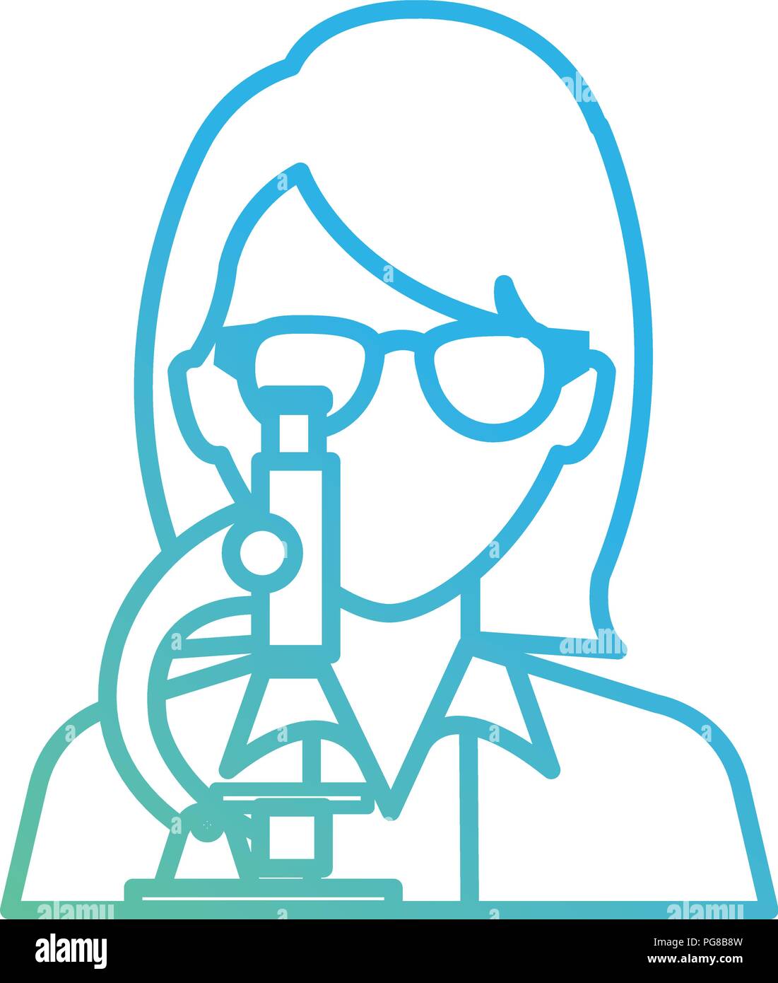 doctor woman with microscope character Stock Vector Image & Art - Alamy
