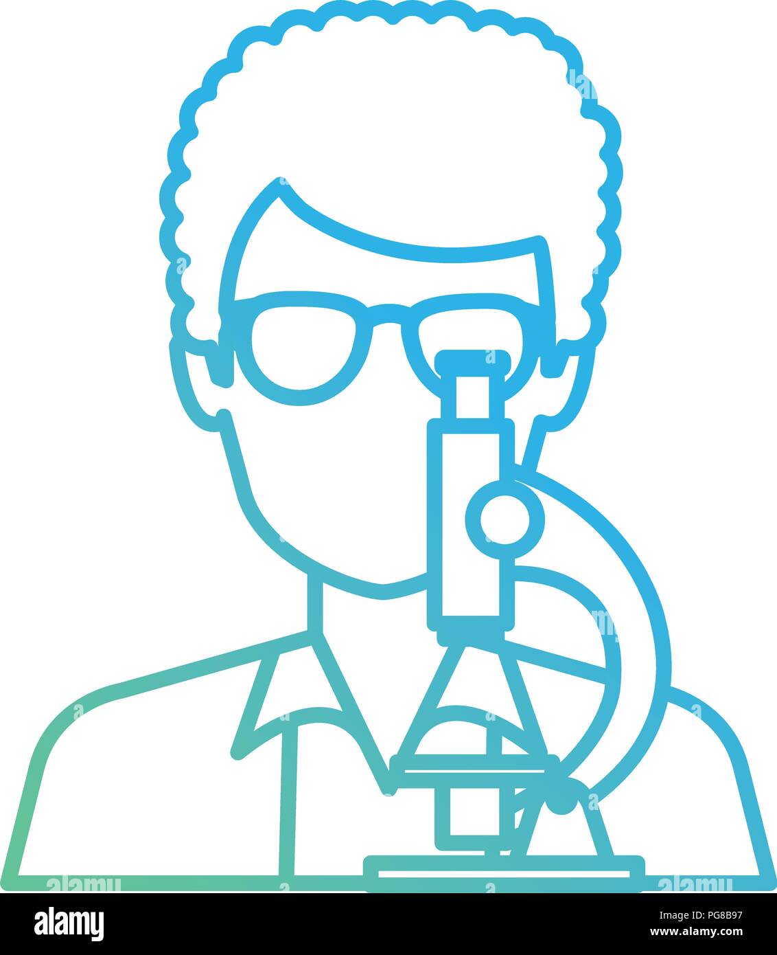 doctor man with microscope character Stock Vector Image & Art - Alamy