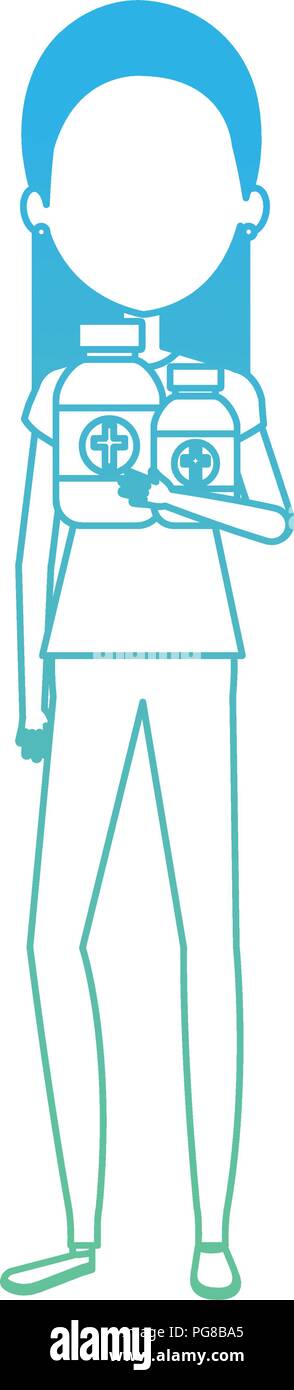 nurse with bottles drugs character Stock Vector Image & Art - Alamy