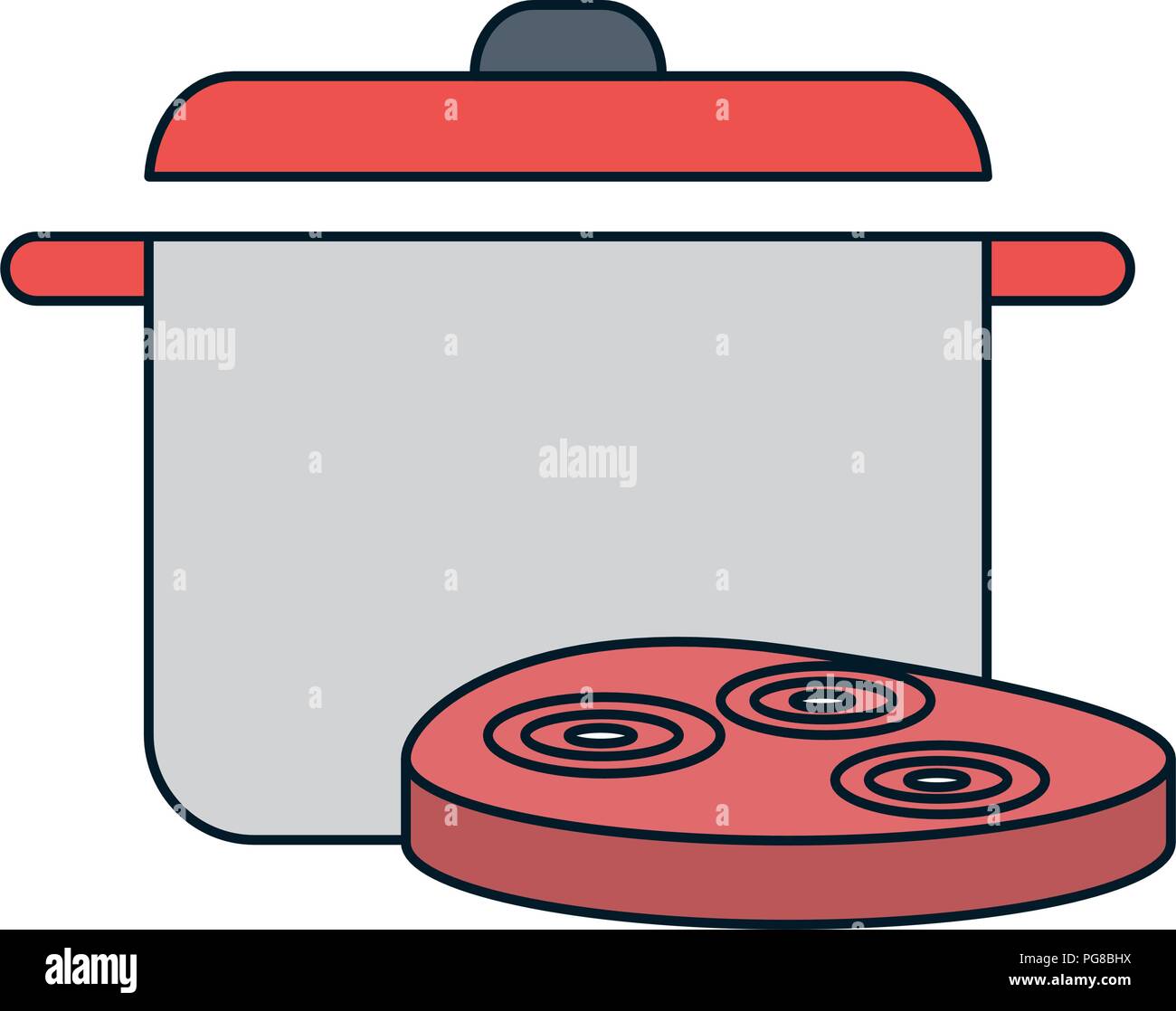 delicious ham with pot Stock Vector Image & Art - Alamy