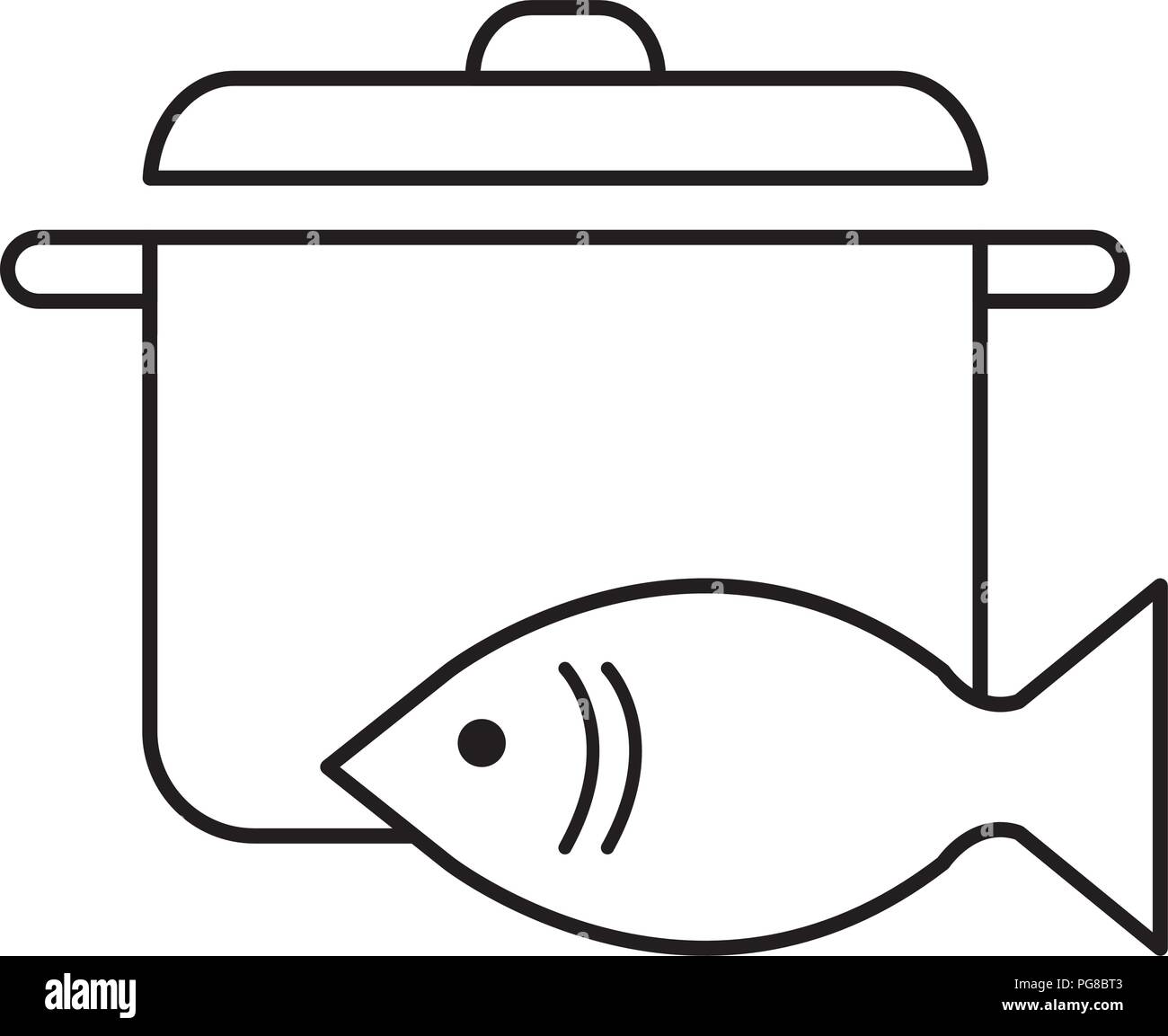 fresh salmon fish with pot Stock Vector Image & Art - Alamy