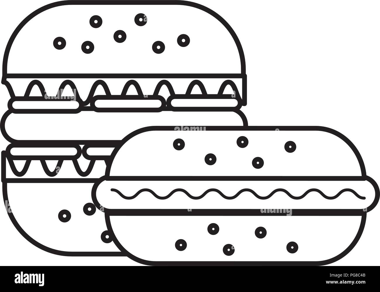 delicious burger with sandwish Stock Vector Image & Art - Alamy