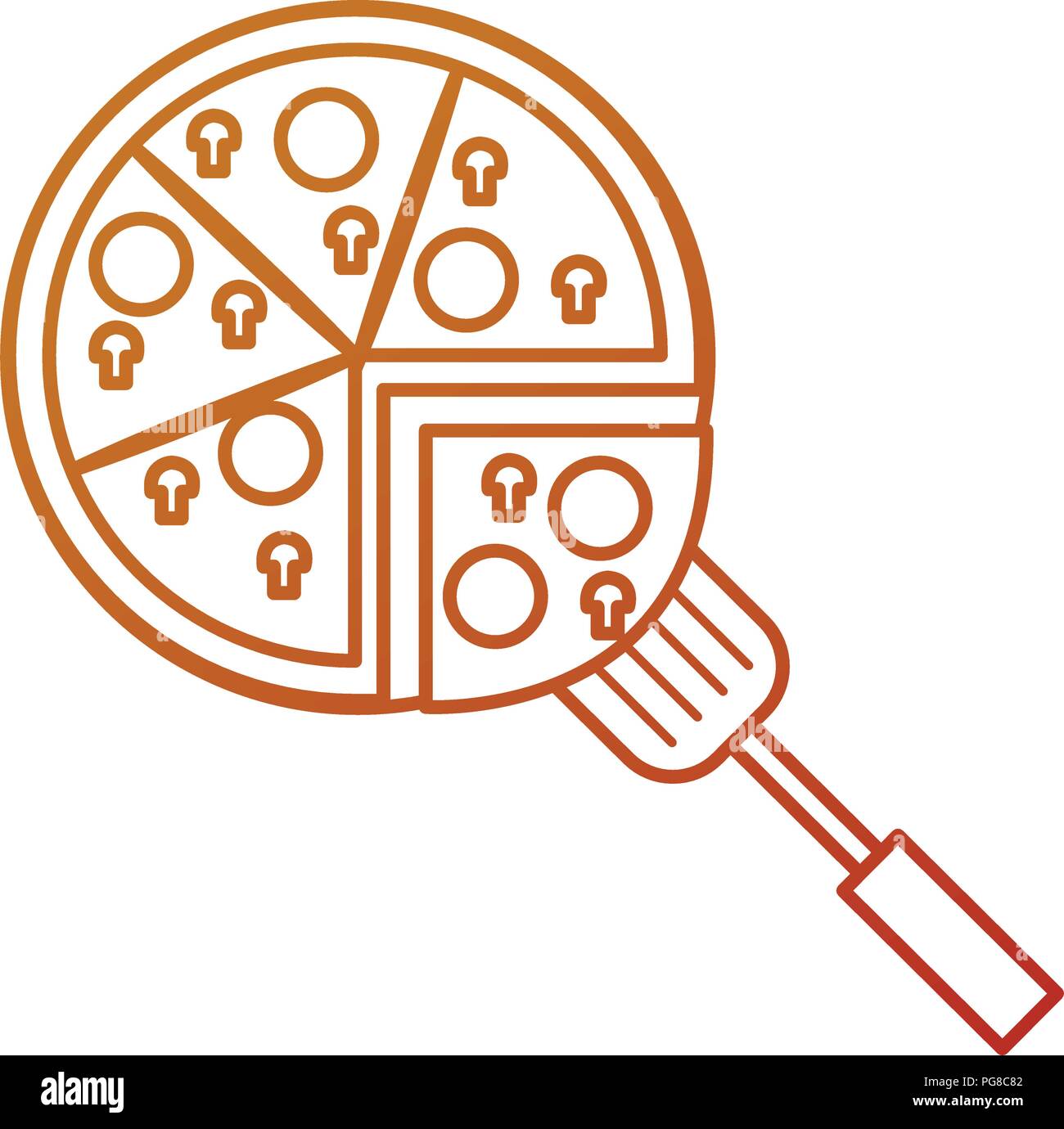 delicious italian pizza with spatula Stock Vector Image & Art - Alamy