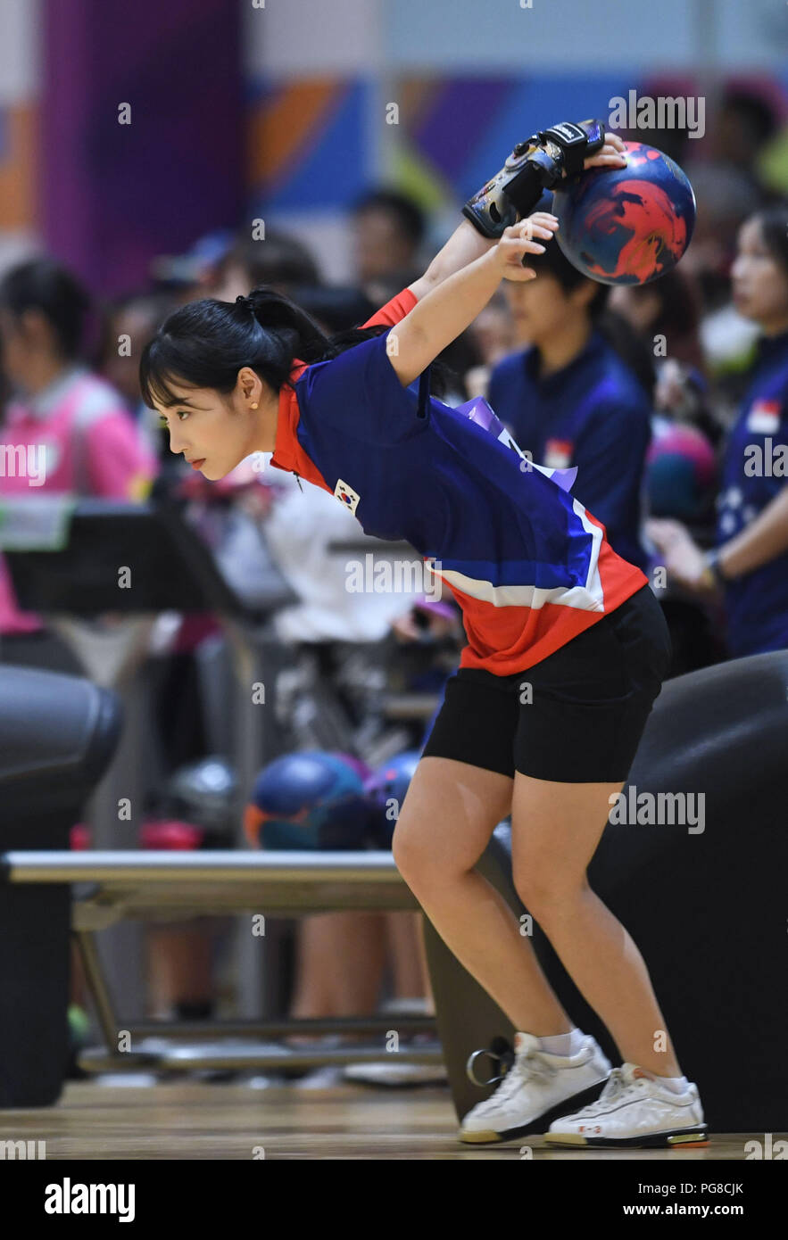 Palembang, Indonesia. 24th Aug, 2018. Han Byul of South Korea competes ...