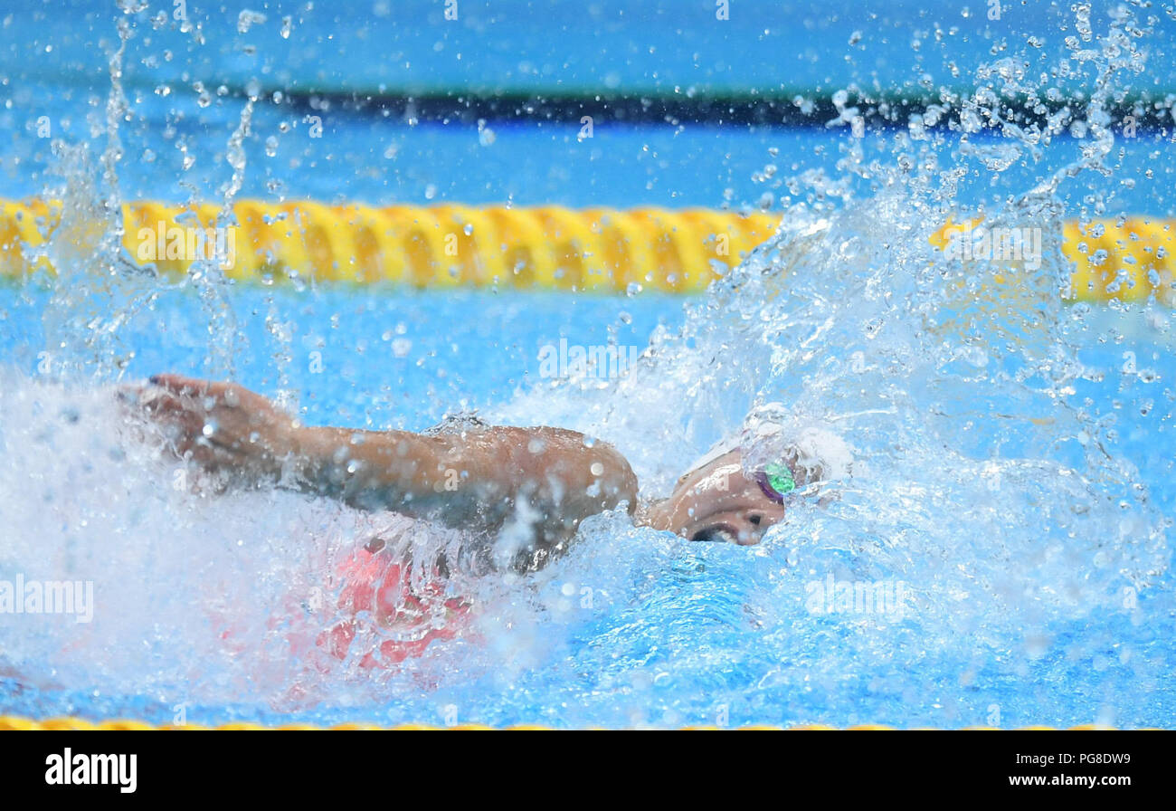 Jakarta, Indonesia. 24th Aug, 2018. Liu Xiang of China competes during ...