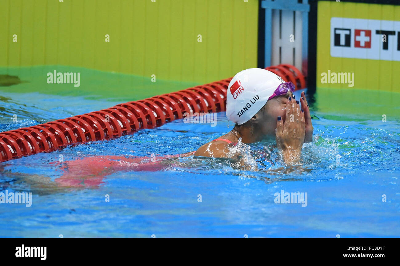 Jakarta, Indonesia. 24th Aug, 2018. Liu Xiang of China reacts after ...