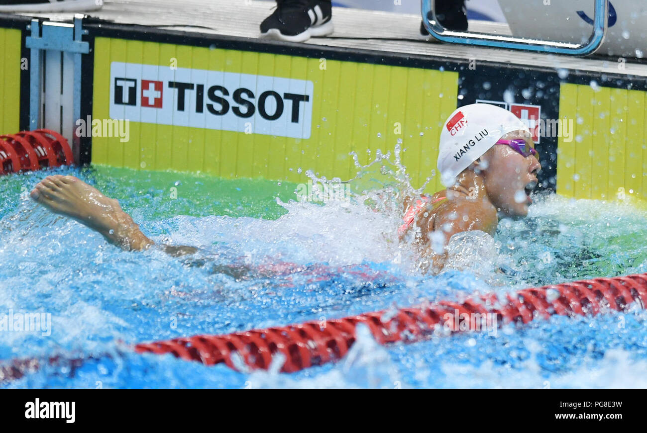 Jakarta, Indonesia. 24th Aug, 2018. Liu Xiang of China reacts after ...