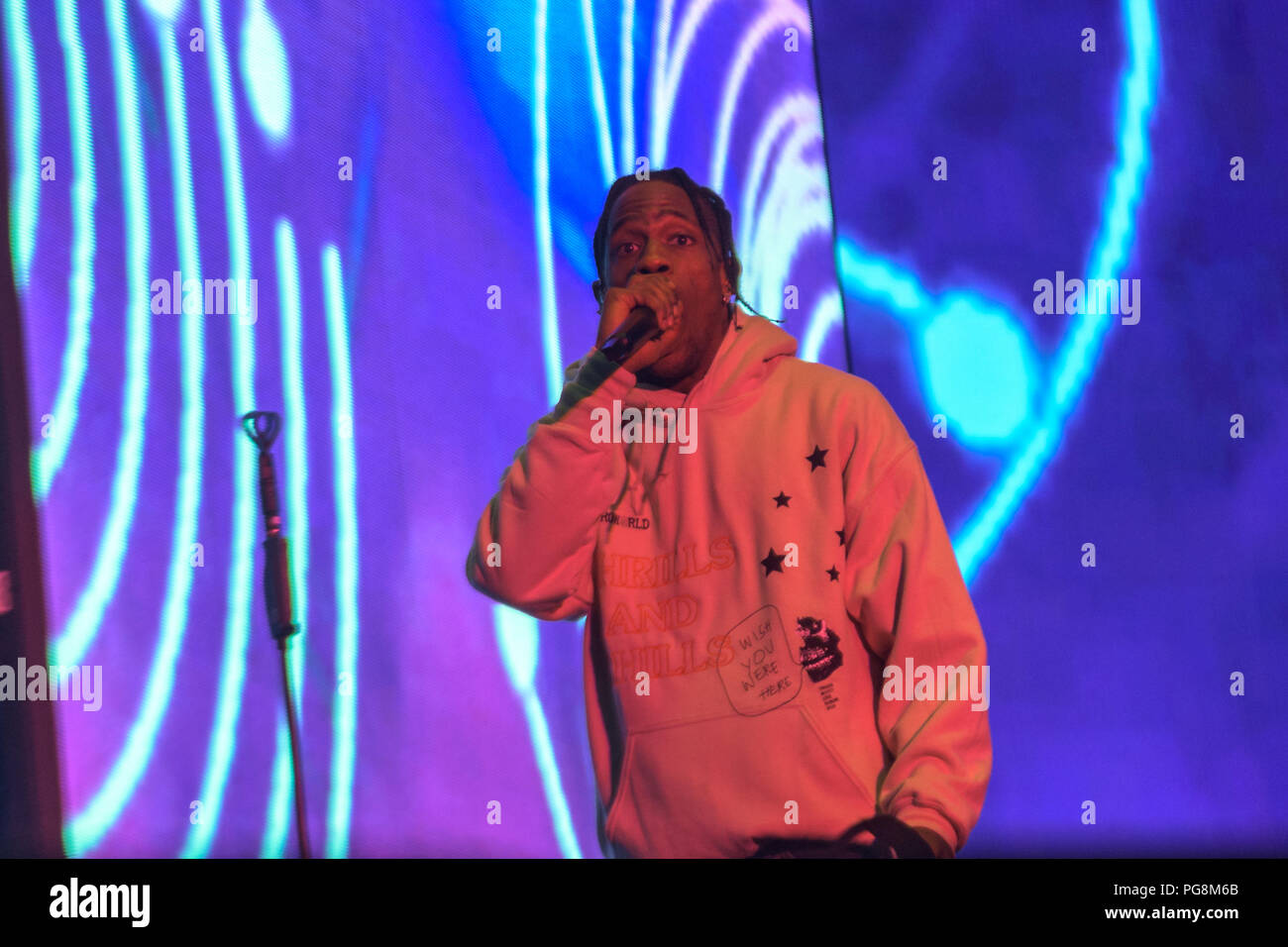 Reading,Berkshire, UK. 24th August 2018.Travis Scott on the main stage ...