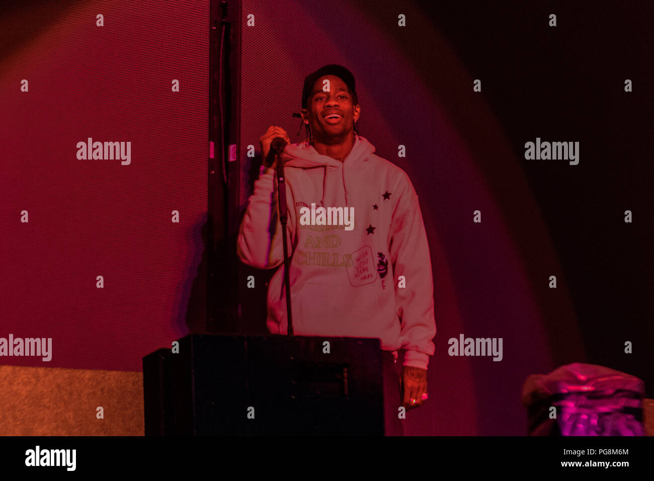 Reading,Berkshire, UK. 24th August 2018.Travis Scott on the main stage ...