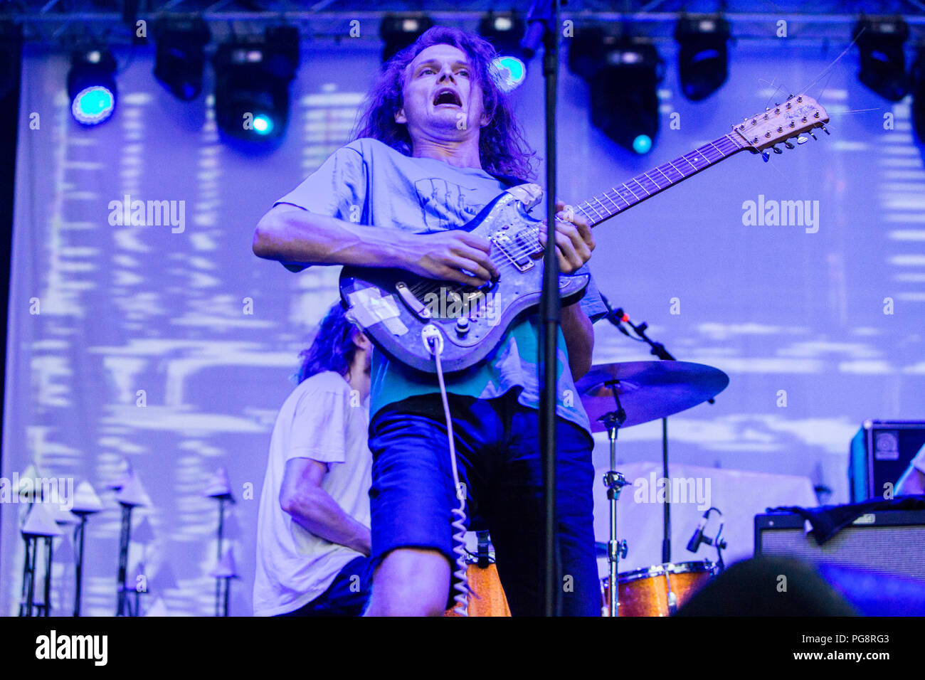 Turin Italy. 24 August 2018. The Australian psychedelic rock band KING ...