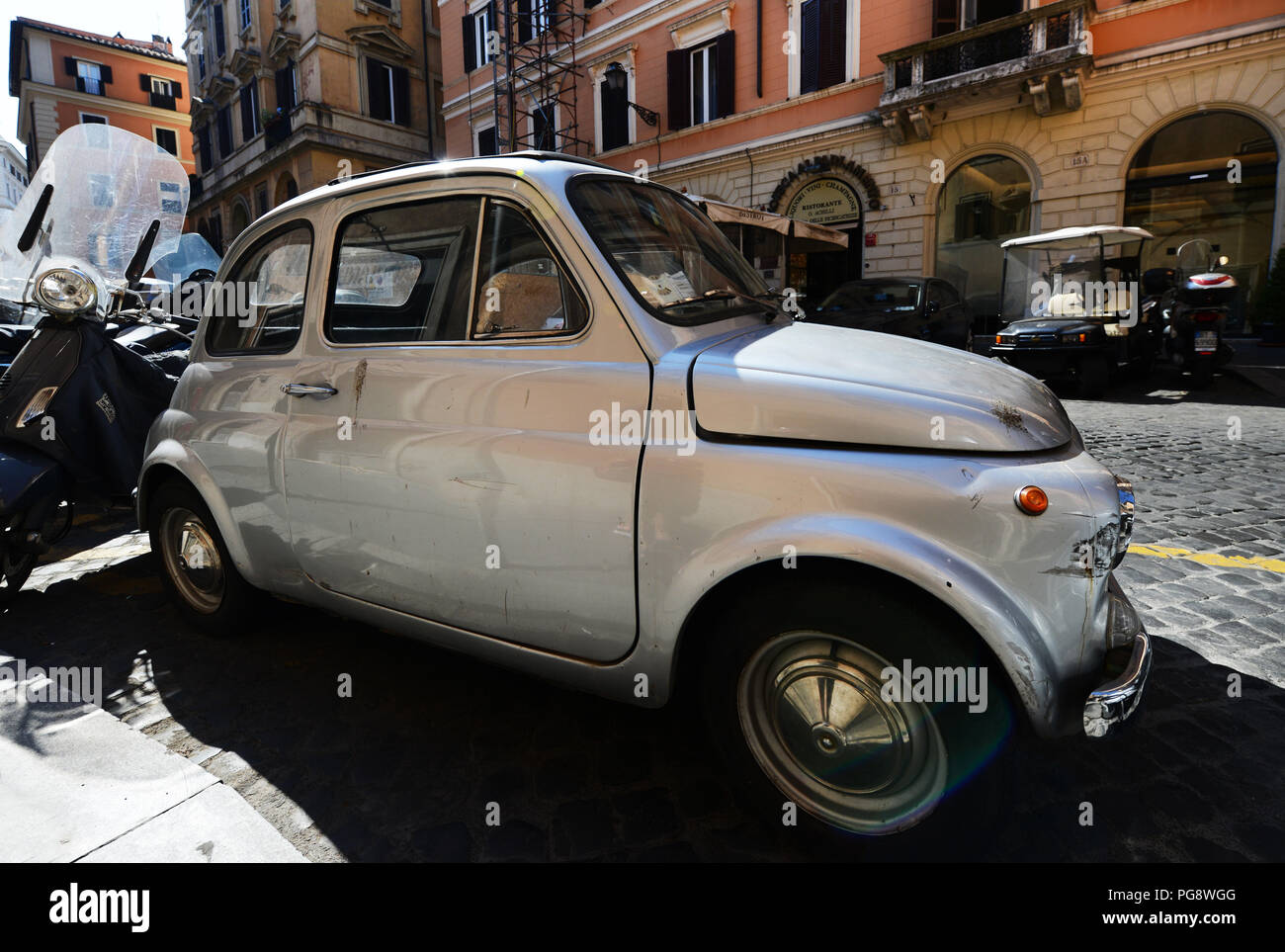 An old Italian Fiat car in Rome Stock Photo - Alamy