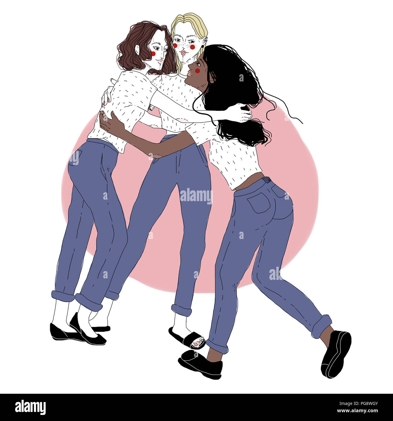 Three Girls Group Hug