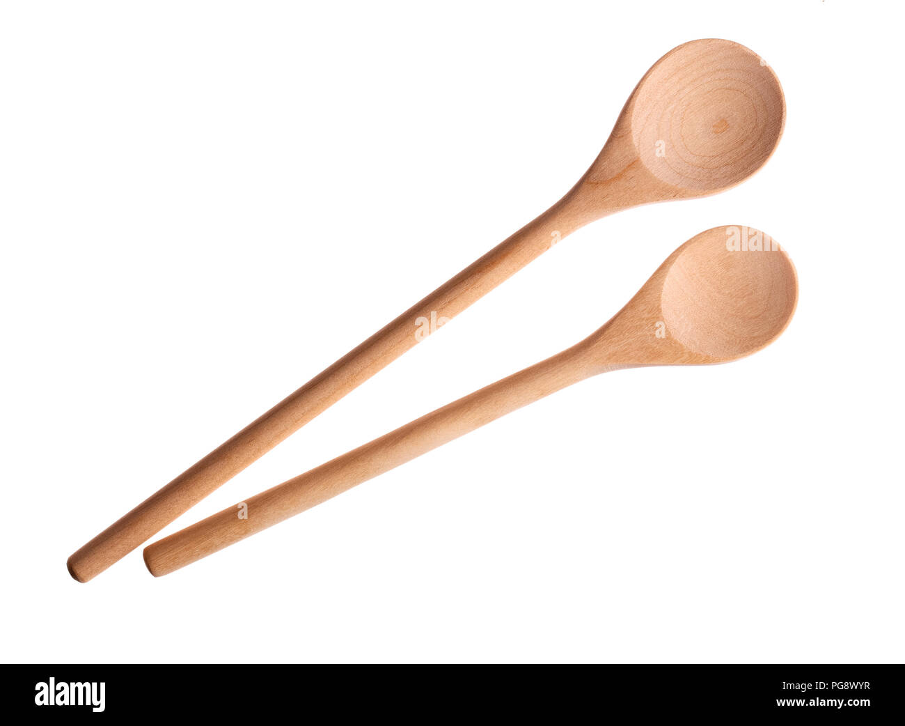 Two wooden spoons isolated. High resolution photo Stock Photo - Alamy