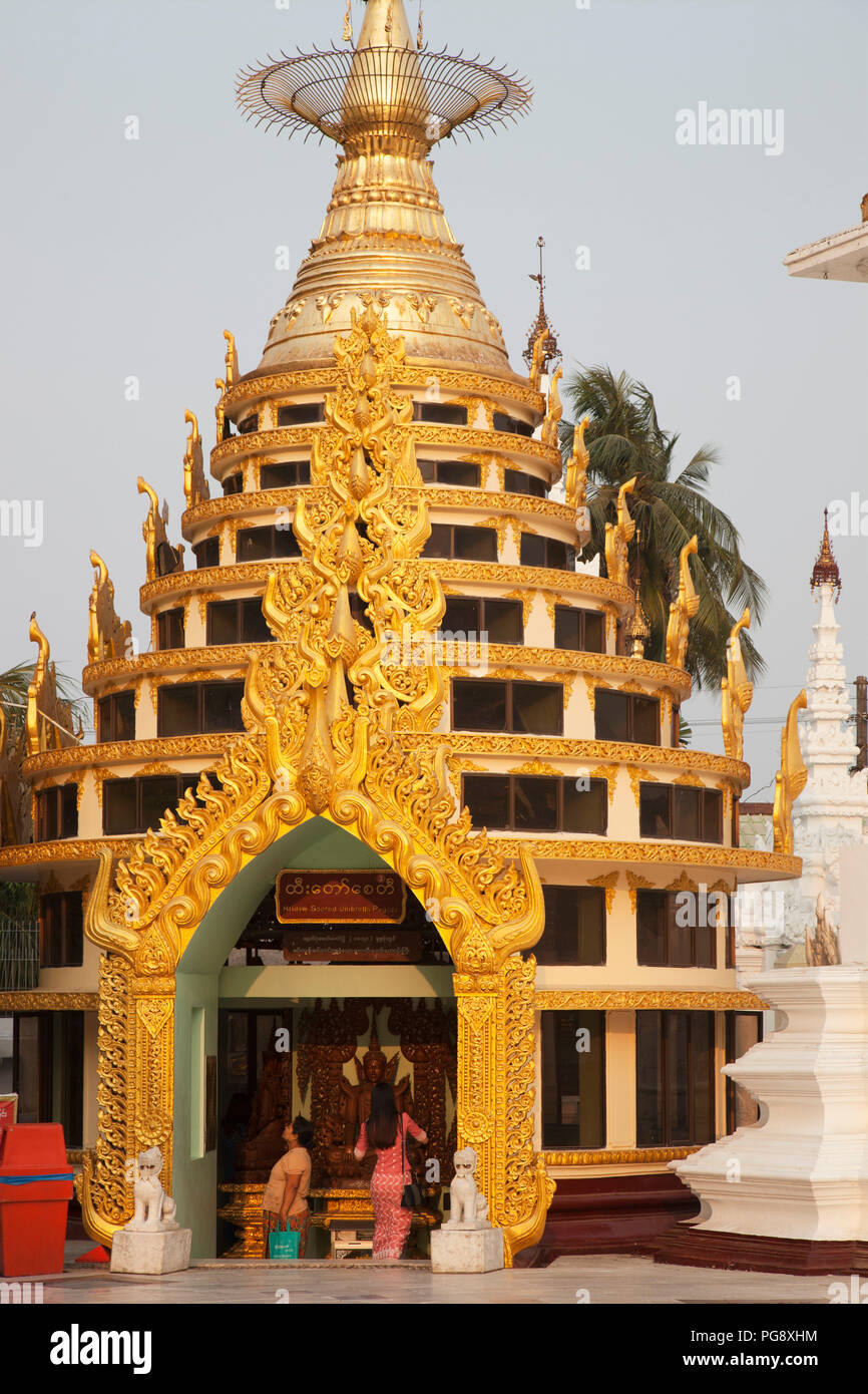 The Htidaw pagoda inside the Shwedagon pagoda, Yangon, Myanmar, Asia ...