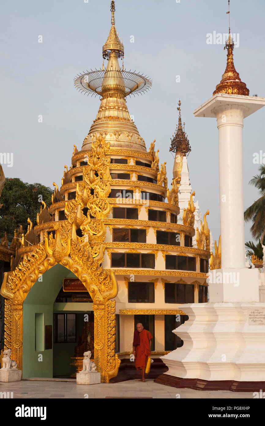 The Htidaw pagoda inside the Shwedagon pagoda, Yangon, Myanmar, Asia ...
