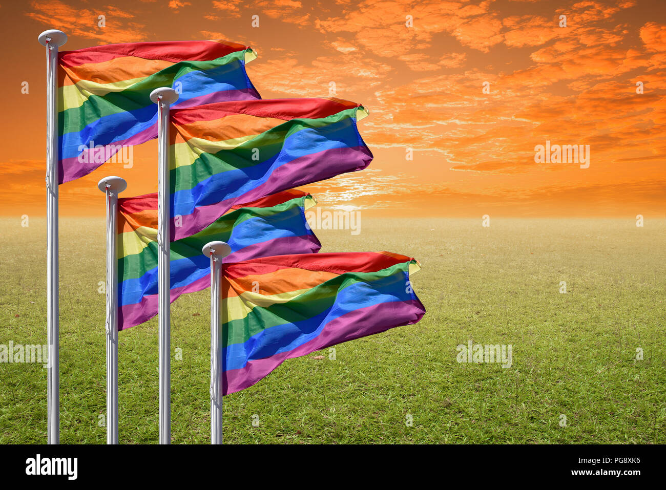 Rainbow flag being waved hi-res stock photography and images - Alamy
