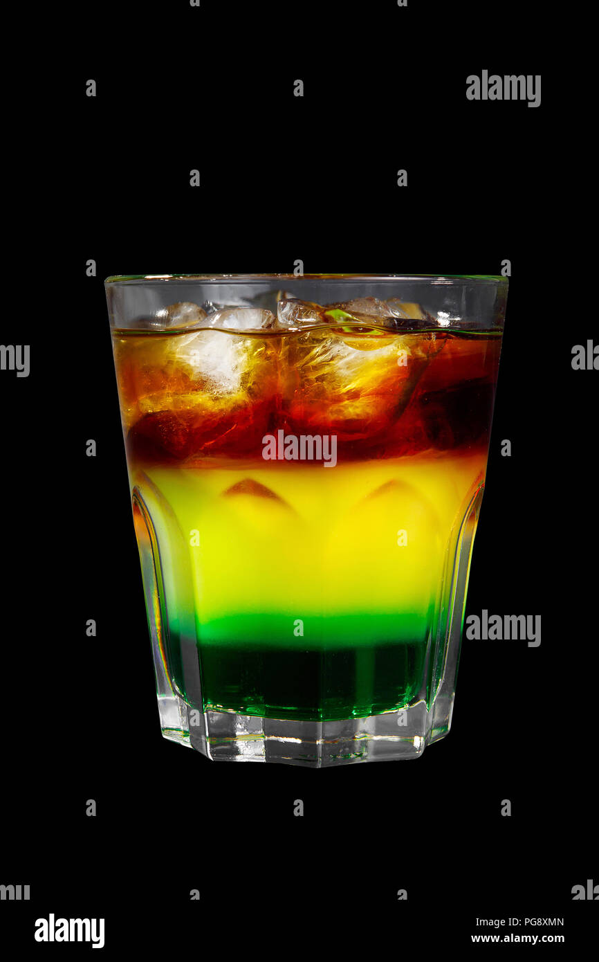 Multicolored, tri-color, cocktail red, yellow, orange, green, gradient ...