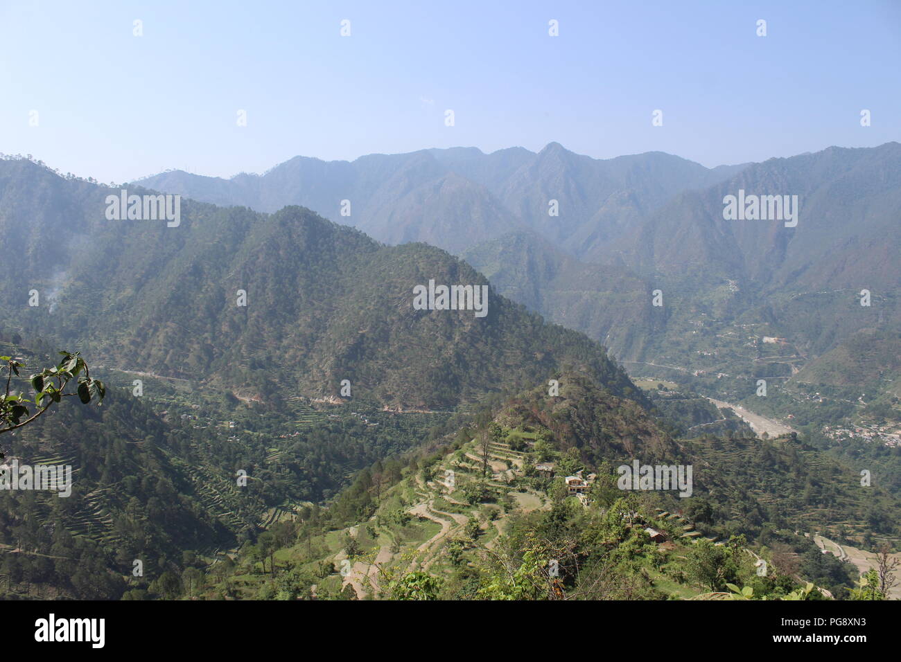 Beautiful village of Uttarakhand India . Beat view of hill,valley and ...
