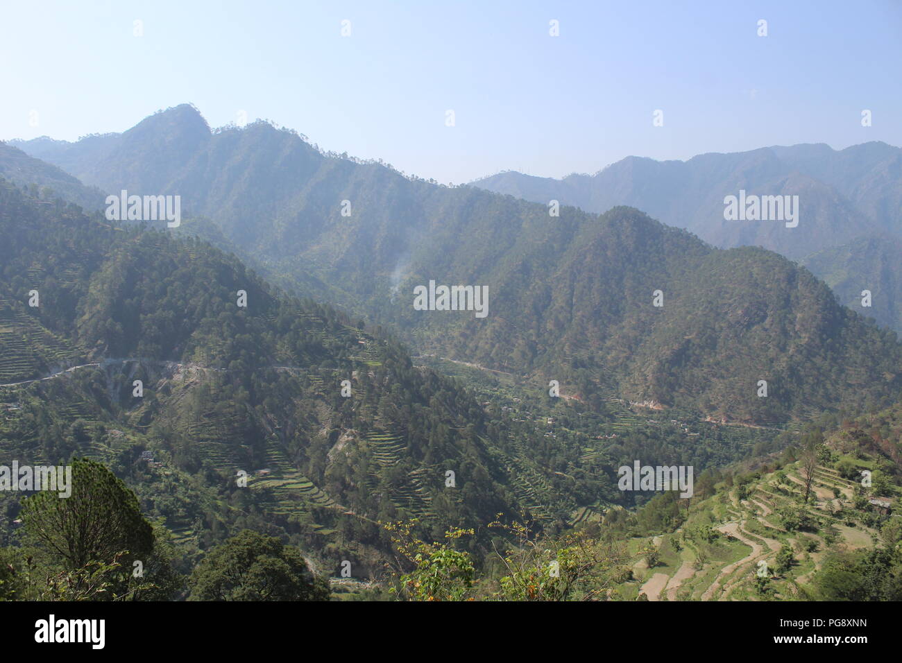 Beautiful village of Uttarakhand India . Beat view of hill,valley and ...