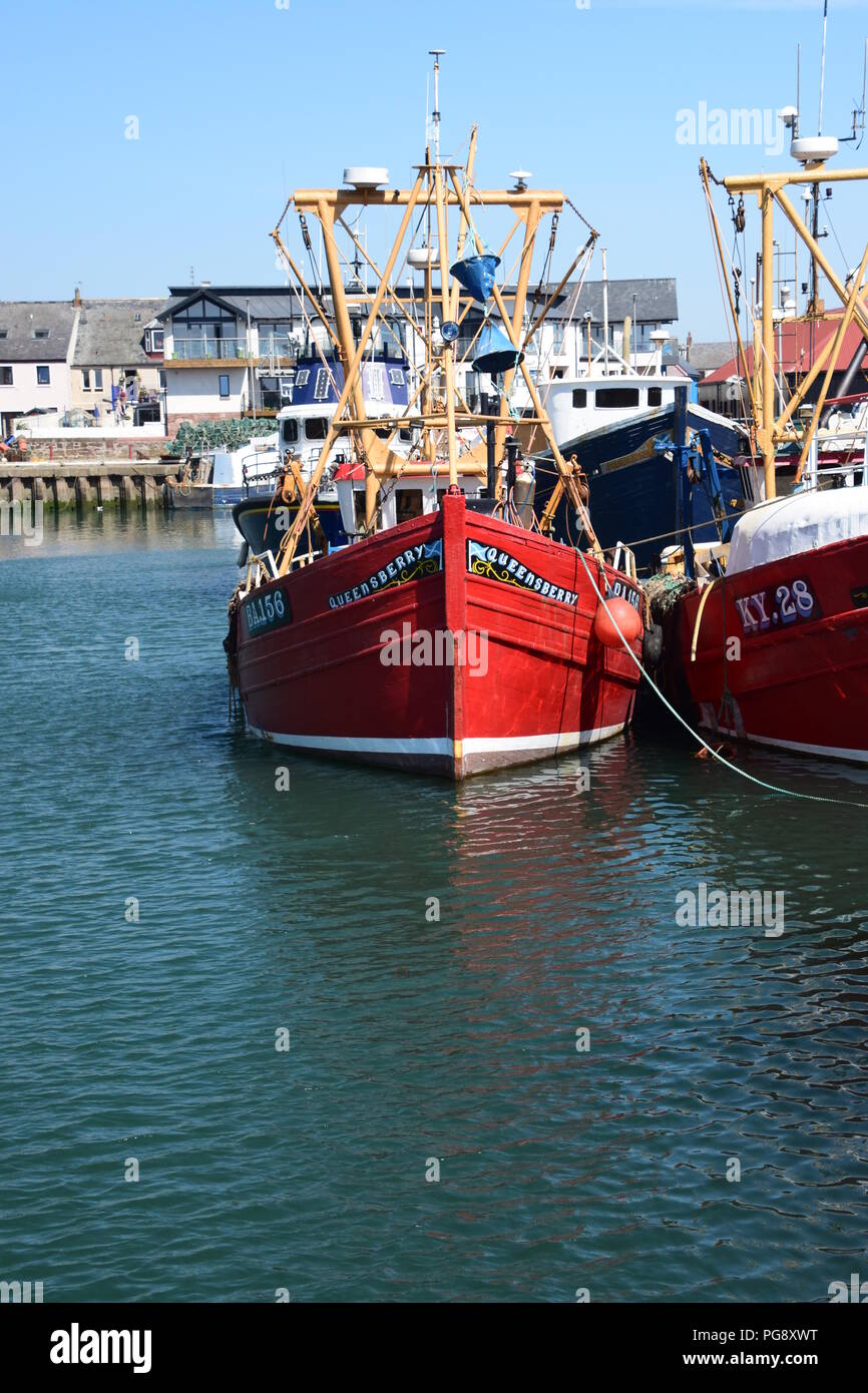 Red trawlers fishing boats in Arbroath harbour Scotland Stock Photo - Alamy