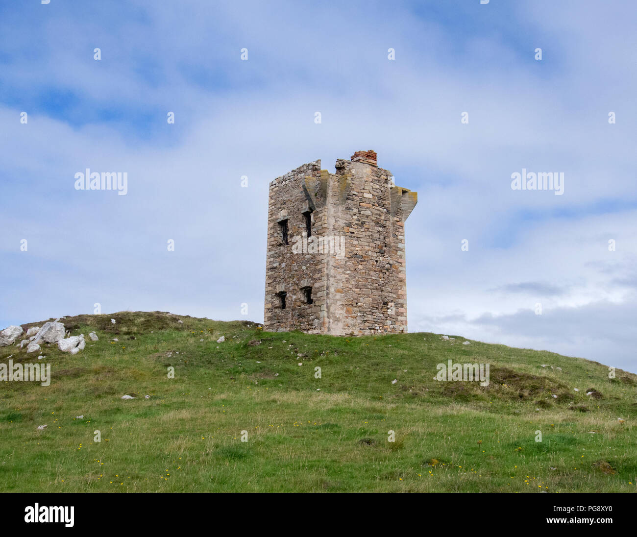 COUNTY DONEGAL, IRELAND - AUGUST 12th 2018: A Derelict Tower at Crohy ...