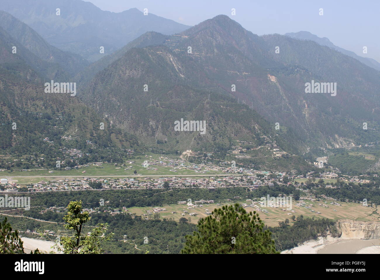 Beautiful village of Uttarakhand India . Beat view of hill,valley and ...