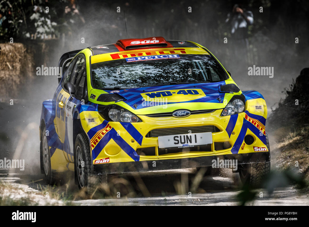 2015 The Sun Ford Fiesta WRC rally car with driver Rob Gill at the 2018 ...