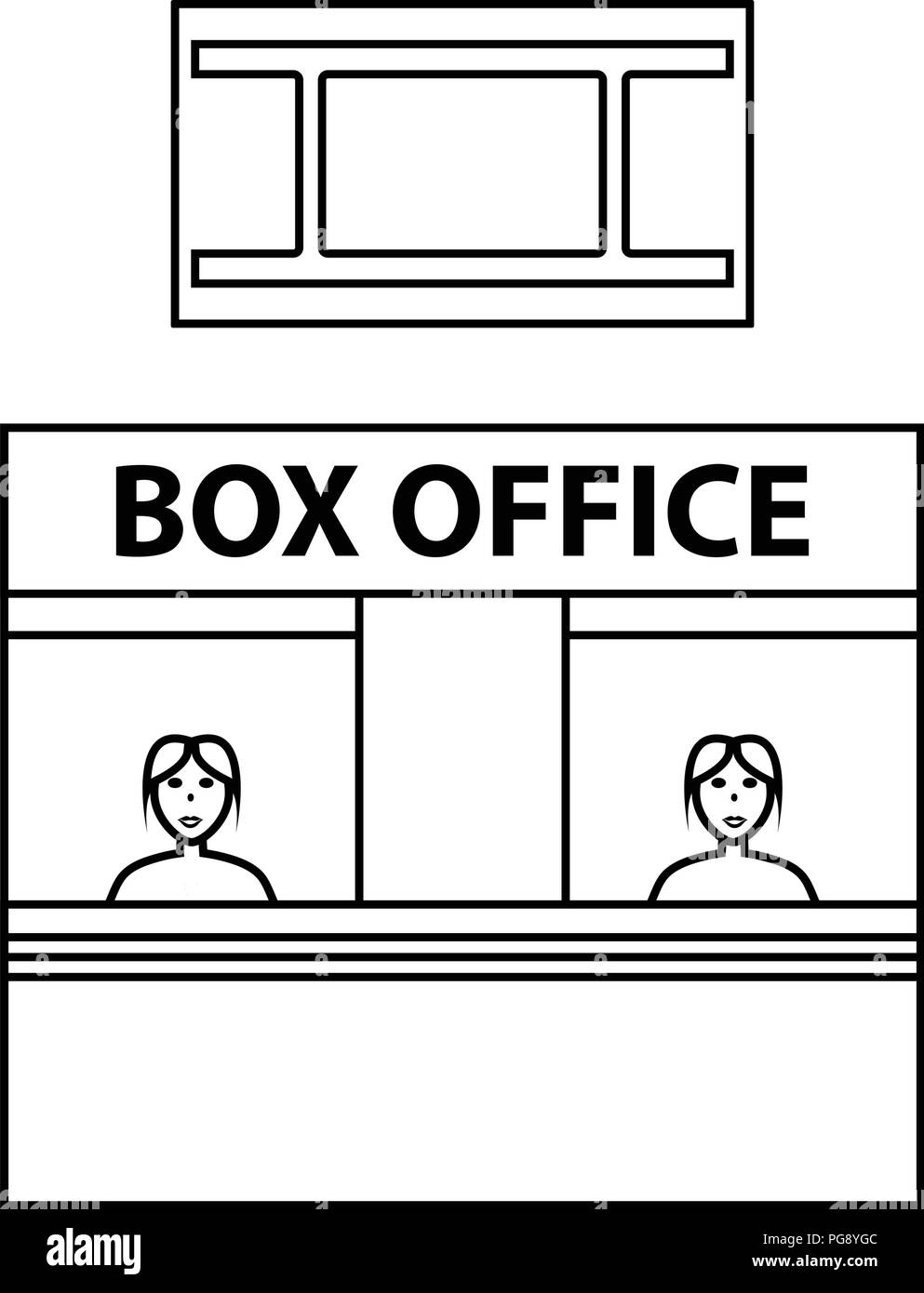 Box office icon. Thin line design. Vector illustration Stock Vector ...