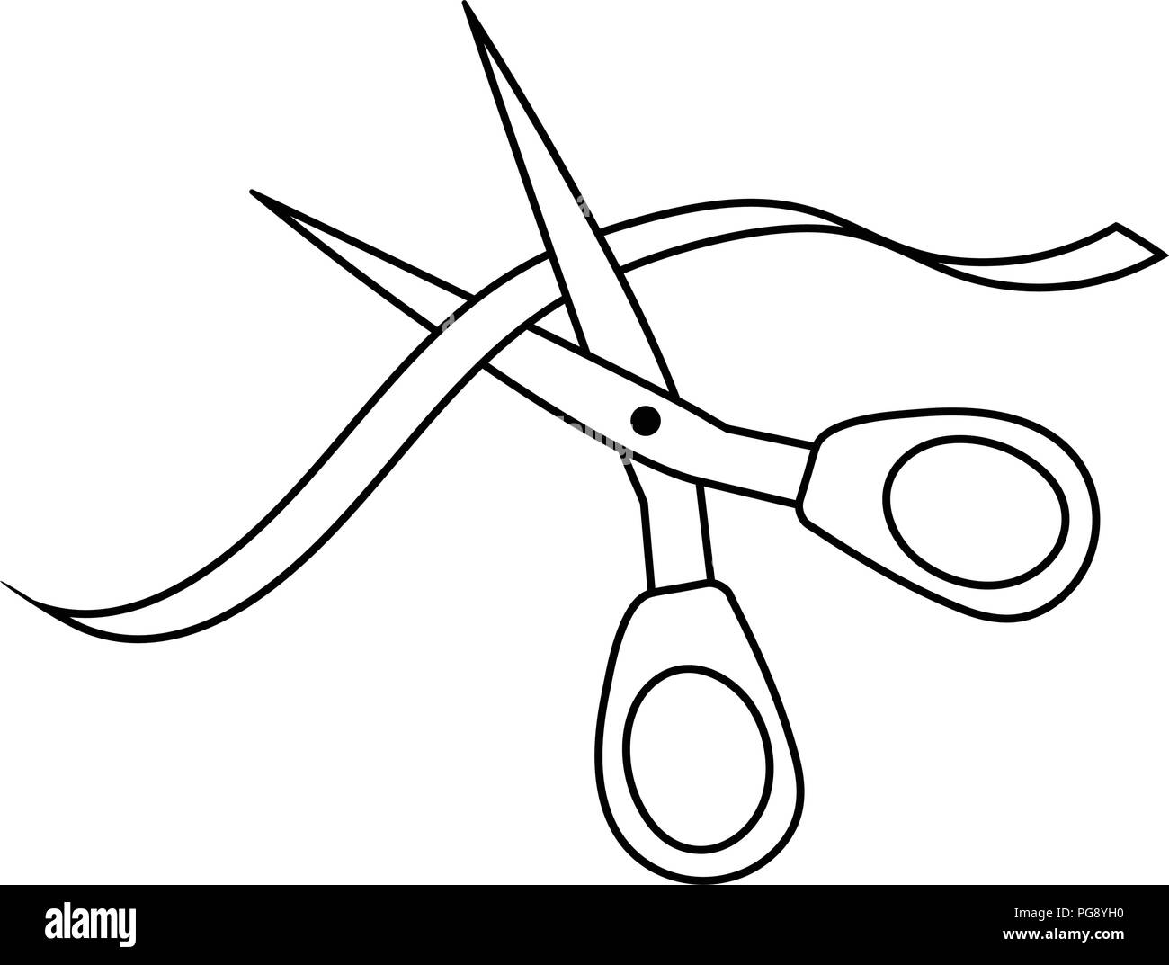 Ceremony ribbon cut icon. Thin line design. Vector illustration Stock ...
