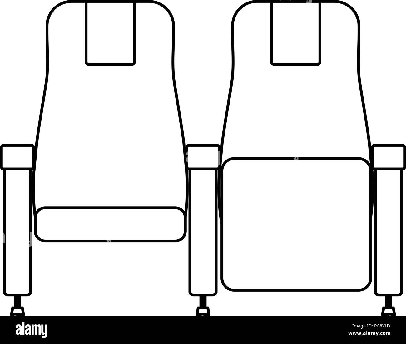 Cinema seats icon. Thin line design. Vector illustration Stock Vector ...