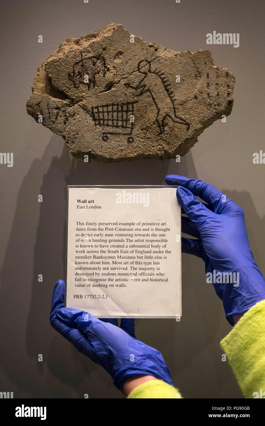 Installation of Banksy's Peckham Rock at the British Museum in London ...