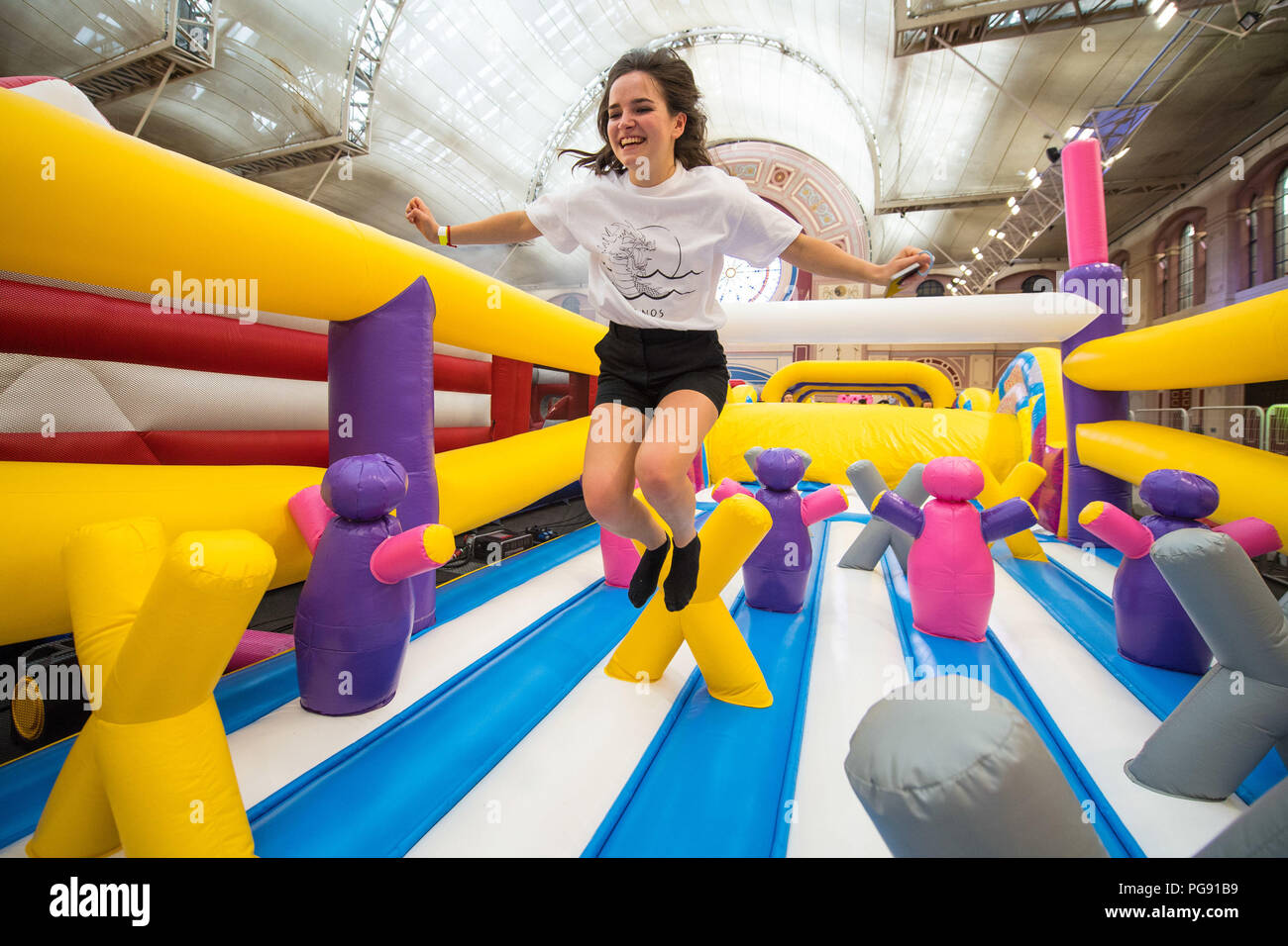 300 metre long inflatable obstacle course hi-res stock photography and ...