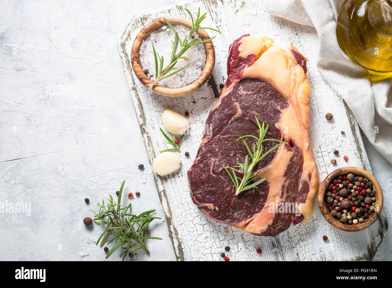 Meat beef top view hi-res stock photography and images - Alamy