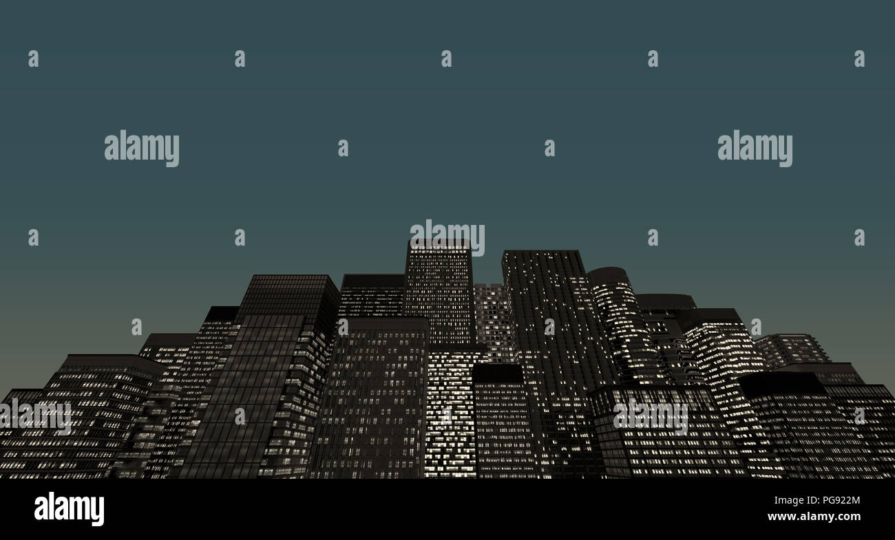 Night view tall building facades hi-res stock photography and images ...