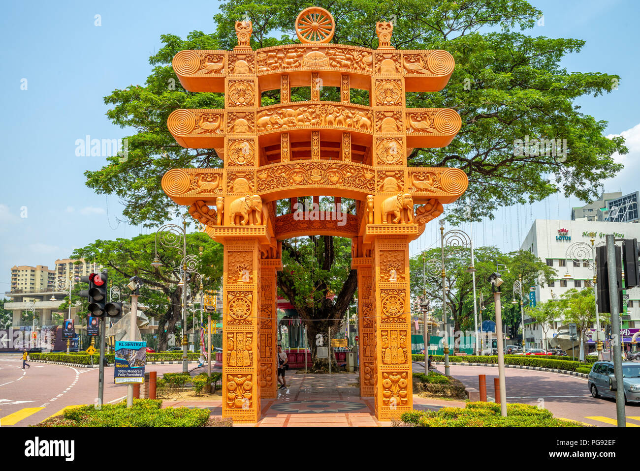 Kuala Lumpur, Malaysia - August 22, 2018: Torana Gate, a gift from the ...