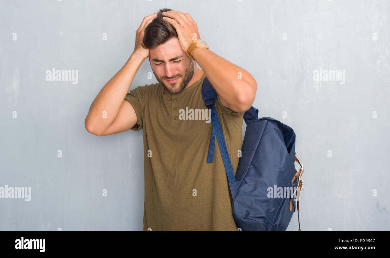 Stressed student hands over eyes hi-res stock photography and images ...